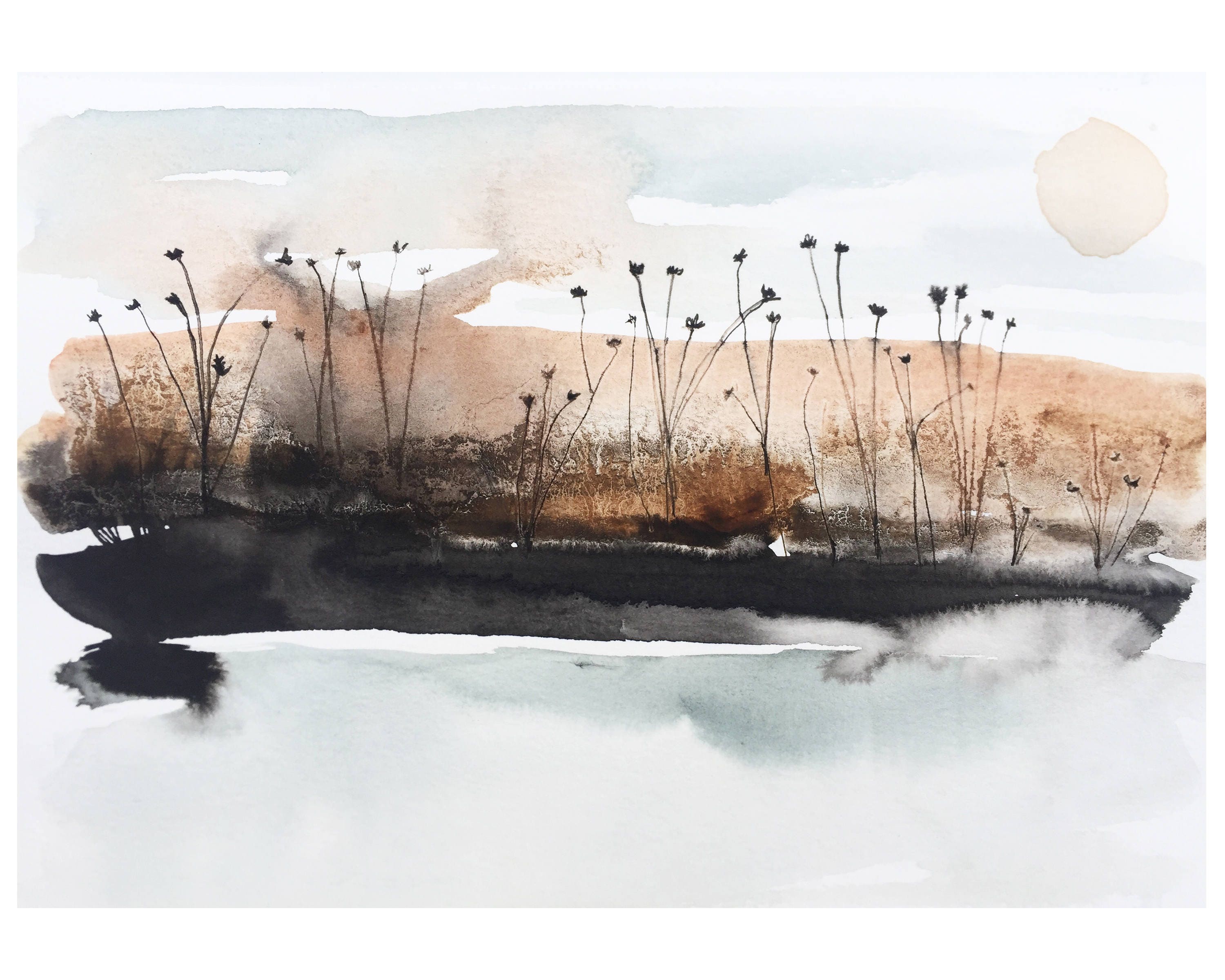 Release to Slumber. Watercolor. Print. Abstract Landscape - Etsy