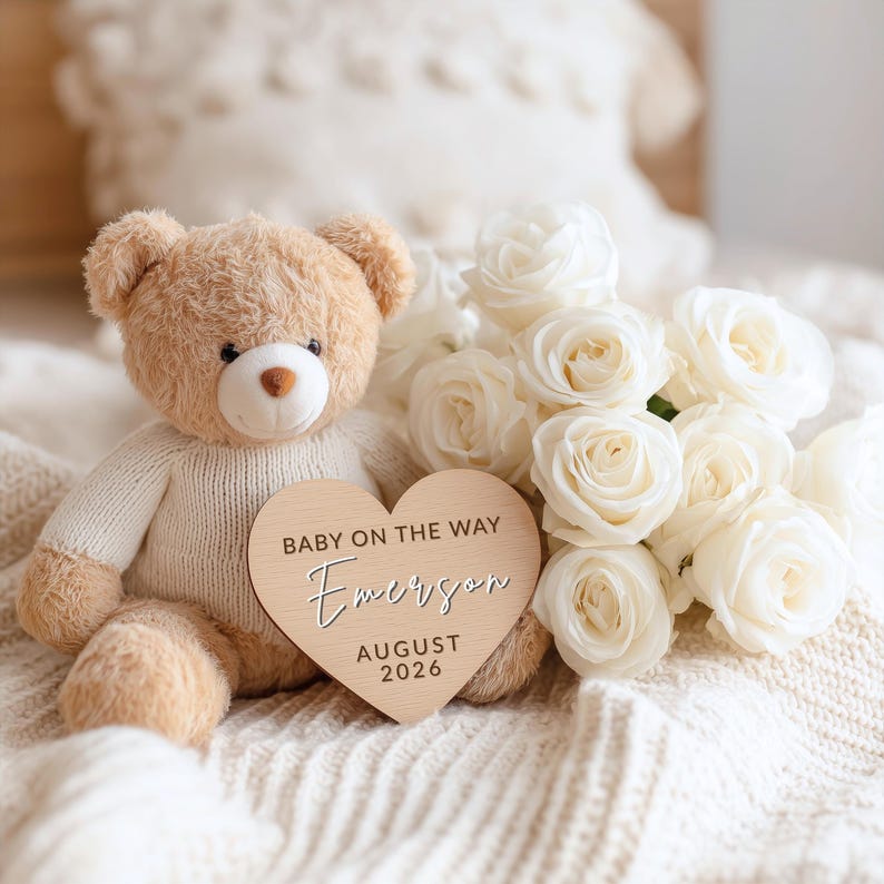 Gender Neutral Baby Announcement Template | Minimalist Teddy Bear ...