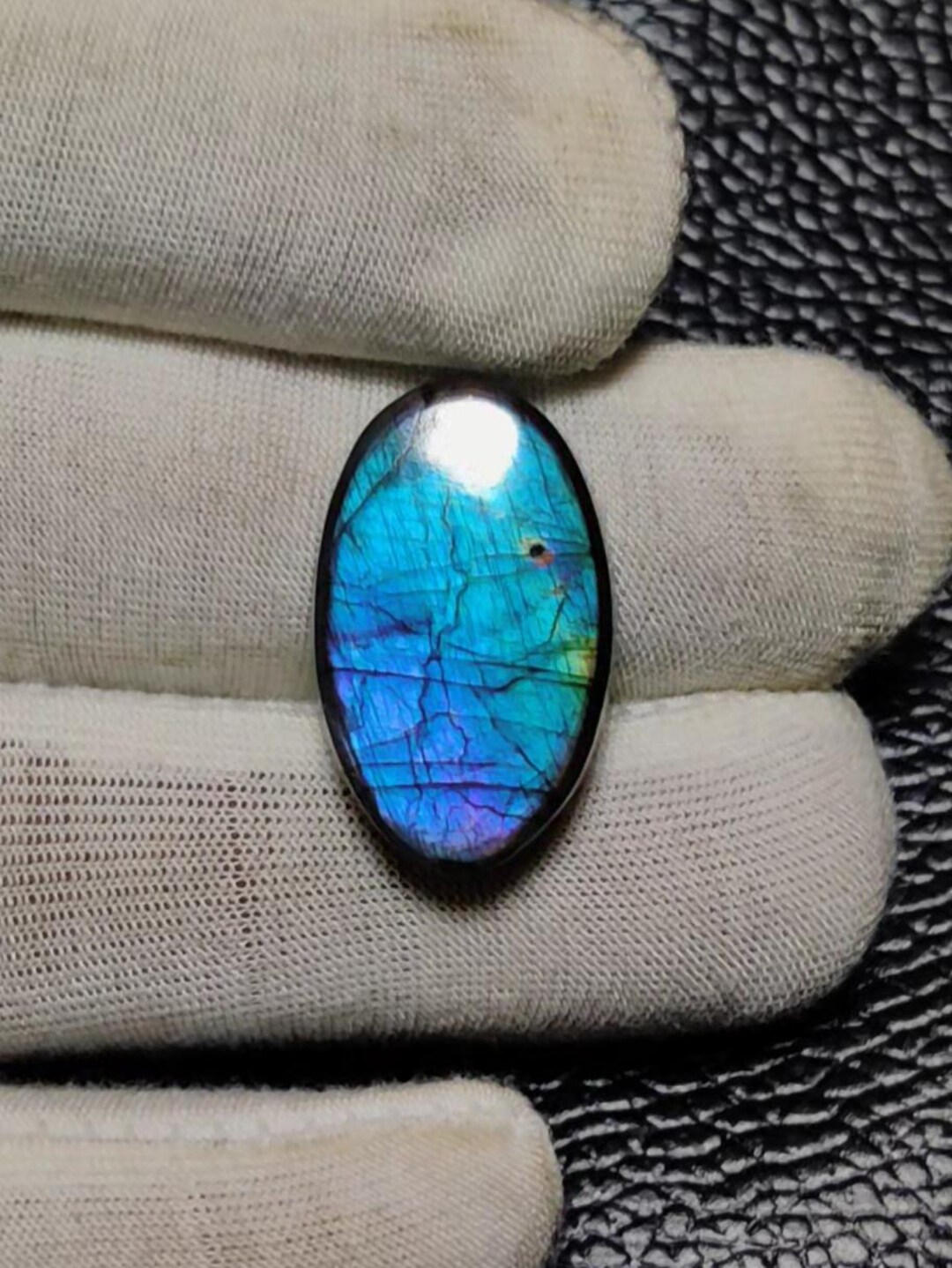 C Green & Voilet Purple Flashy Labradorite Handmade Cabochon Gemstone ...