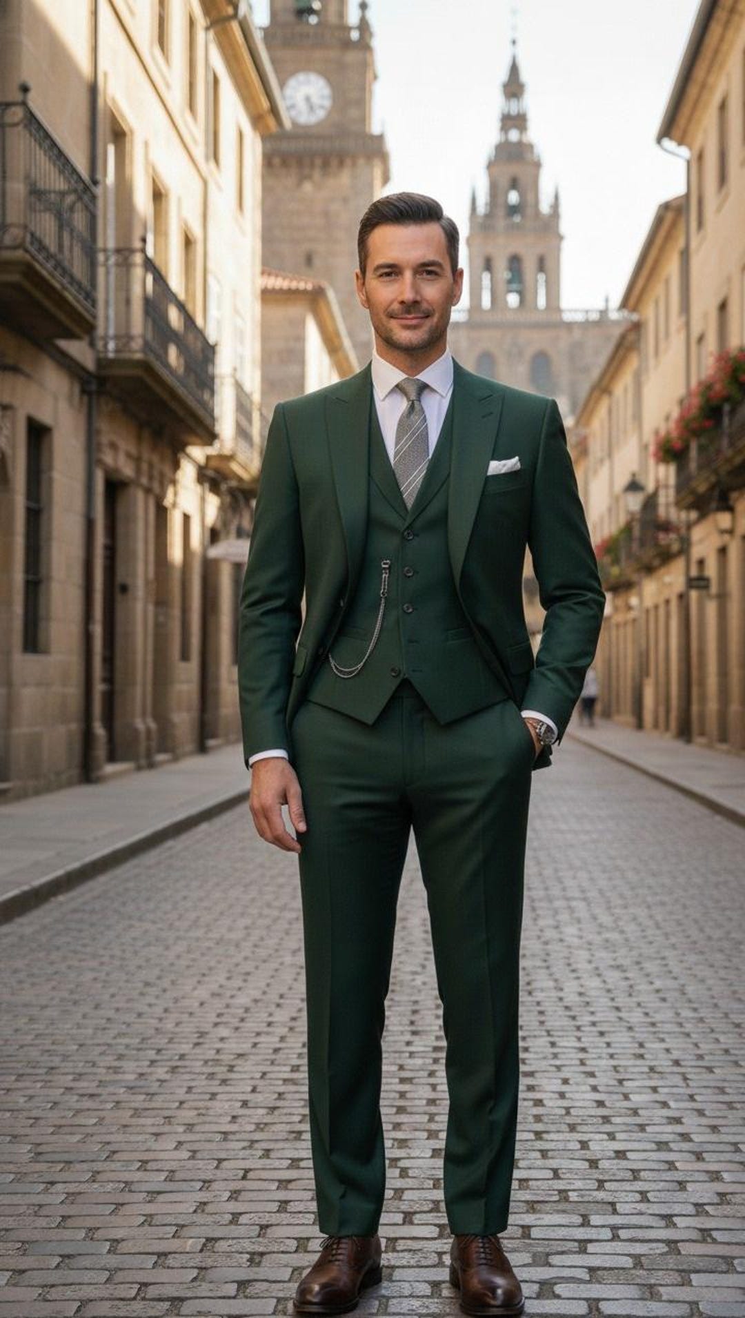 Men’s Royal Forest Green 3-piece Suit – Tailored Slim-fit Blazer ...