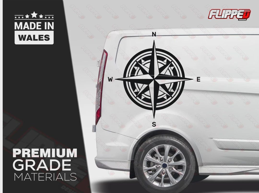 2 Nautical Compass Large Van Decals Graphics Camper Surf Vinyl Stickers ...
