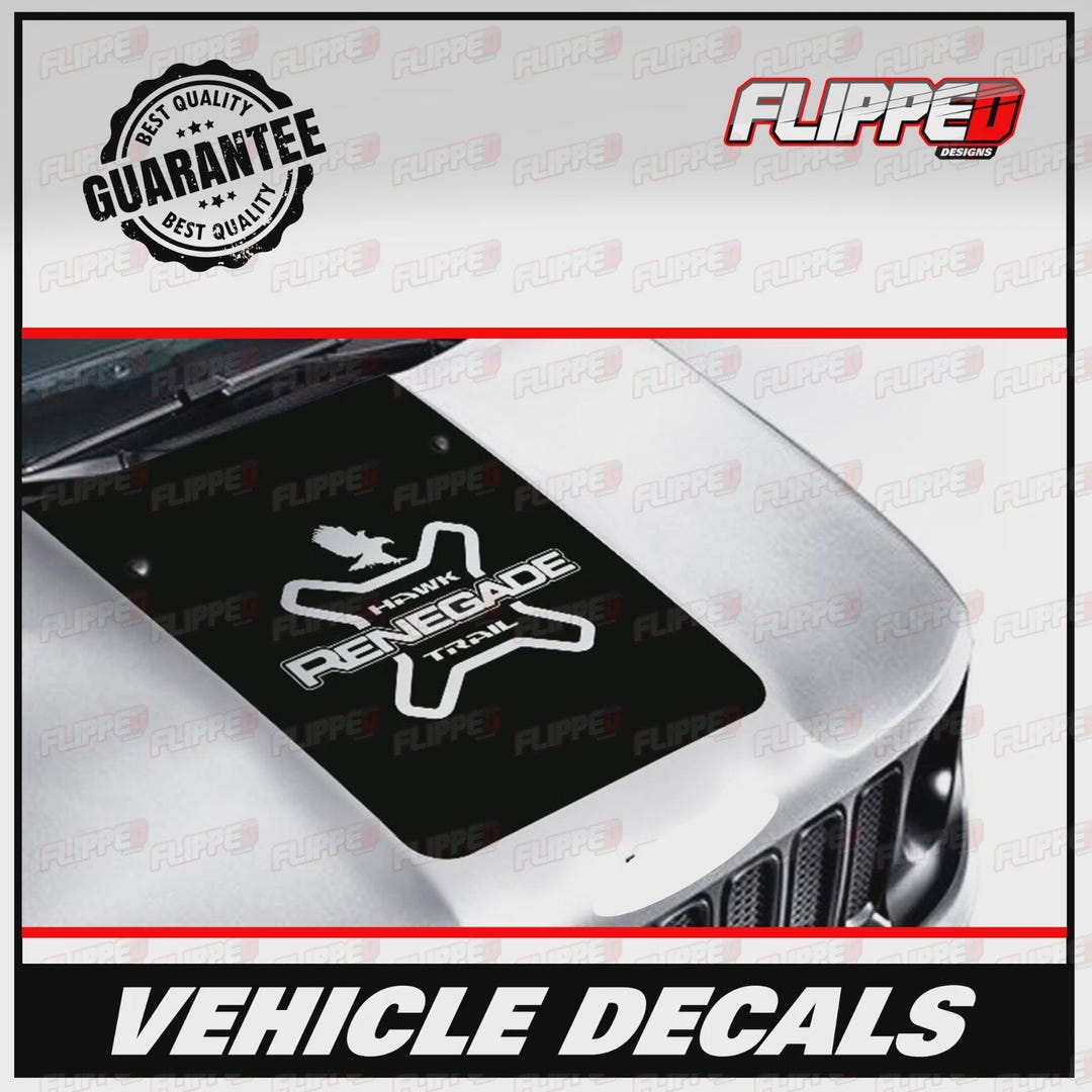 Trailhawk Hood Bonnet Front Vinyl Decal Sticker Graphic Wrap Fits Jeep ...