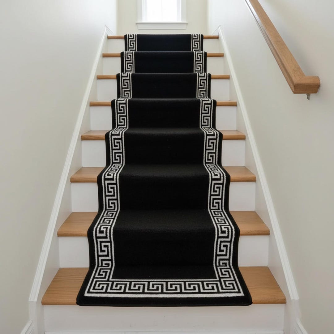 Luxury Greek Key Stair Runner Durable Non Slip Hallway Carpet ...
