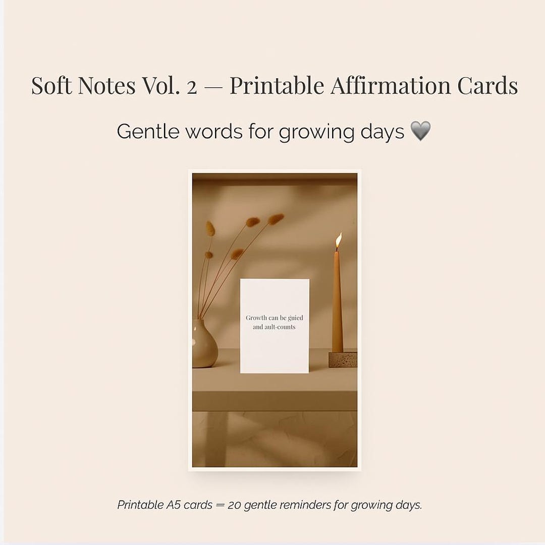 Printable Affirmation Cards for Growth & Renewal | Minimalist Positive ...