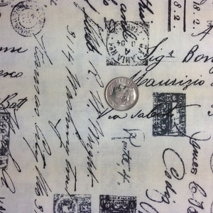 Script Writing Cotton Fabric by Timeless Treasures C1904 - Etsy