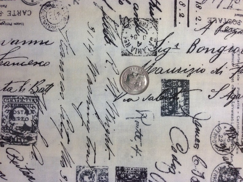 Script Writing Cotton Fabric by Timeless Treasures C1904 - Etsy