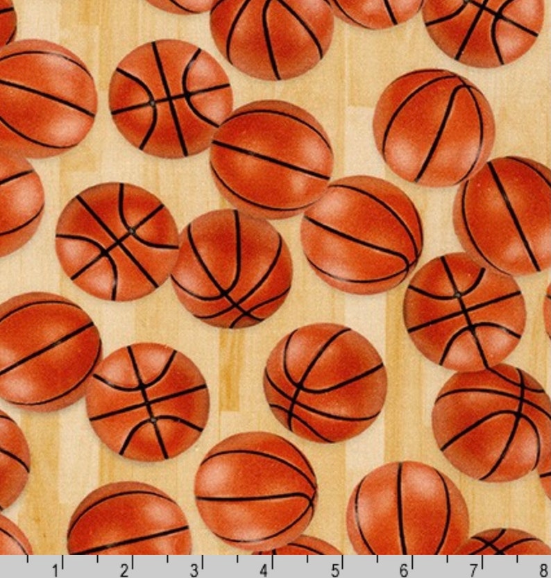 Basketball cotton fabric from the Sports life collection by | Etsy