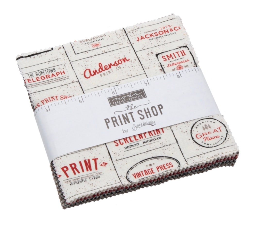 The Print Shop Cotton Fabric Charm Pack by Sweetwater for Moda Fabric ...
