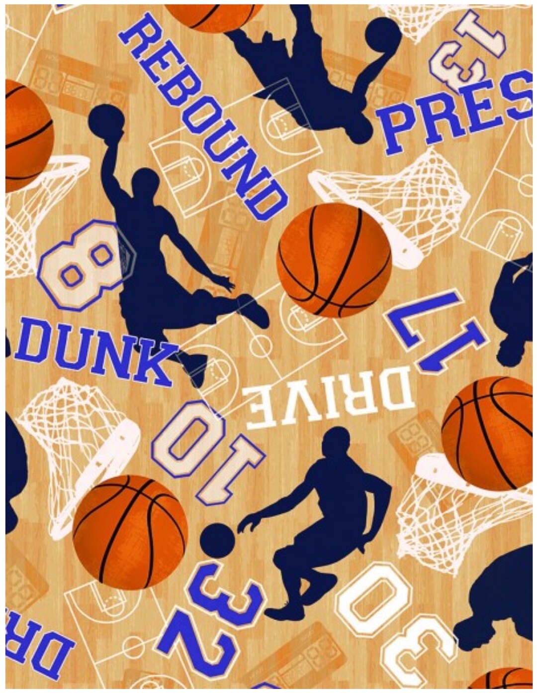 Basketball Cotton Fabric by Timeless Treasures Fabrics - Etsy