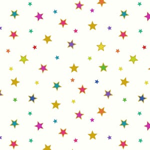 Bright Metallic Stars Cotton Fabric From Rainbow Collection by Lewis ...