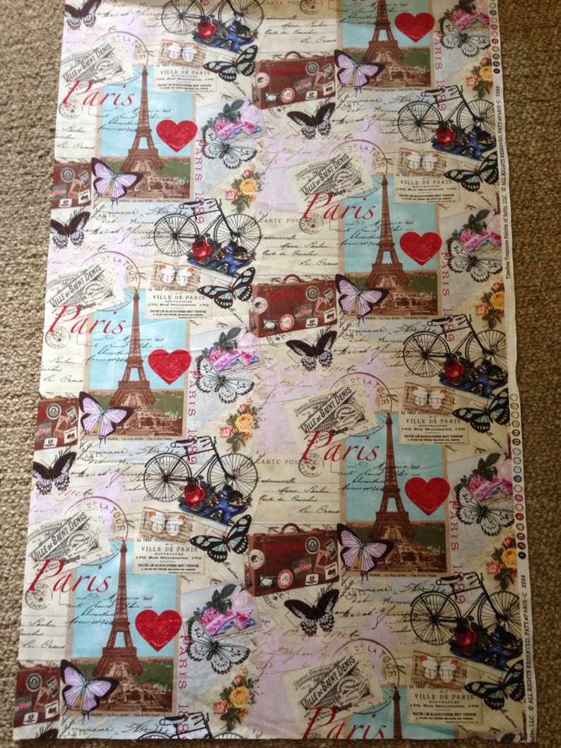 Paris collage fabric by timeless treasures C-2299 | Etsy