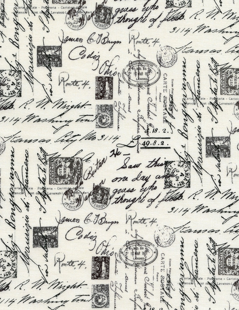 Script Writing Cotton Fabric by Timeless Treasures C1904 - Etsy