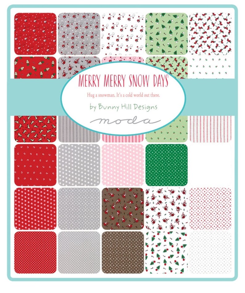 Merry Merry Snow Days Cotton Fabric by Bunny Hill Design for | Etsy