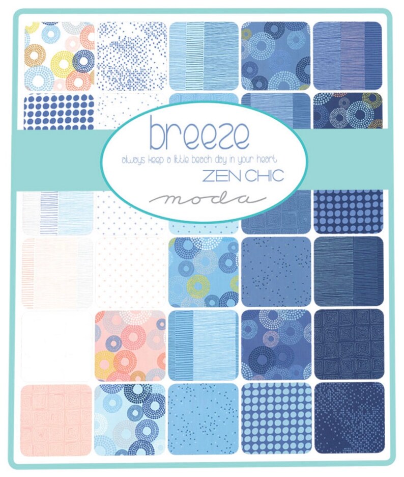 Breeze fire lines cotton fabric by Zen Chic for Moda fabrics | Etsy
