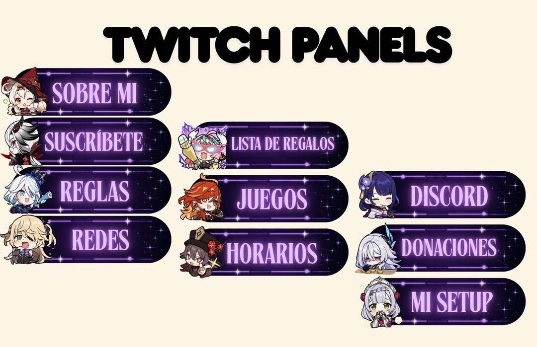 Genshin Impact Twitch Panels - Etsy