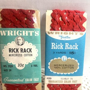 3 Yds Red 100% Cotton Vintage Rick Rack, Medium Size 29 Choice of Red ...