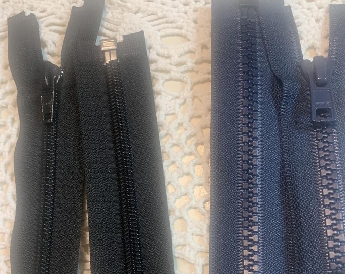 24" Separating Zippers for Jackets/sweaters ~ Choice ~ Black Nylon Coil ...