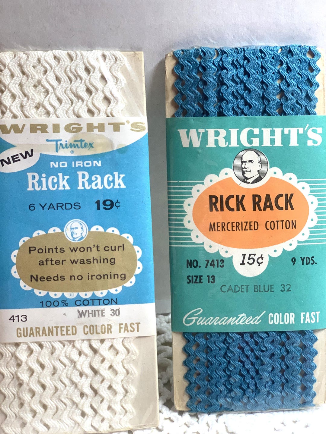 6-9 Yds 100% Cotton Baby Rick Rack Size 13, 1/8" Wide ~ Choice of White ...