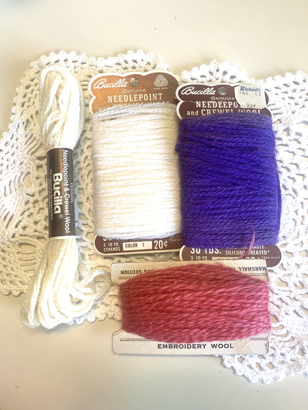 Lot of 4 Bucilla Genuine Wool Tapestry, Crewel or Needlepoint Yarn ...