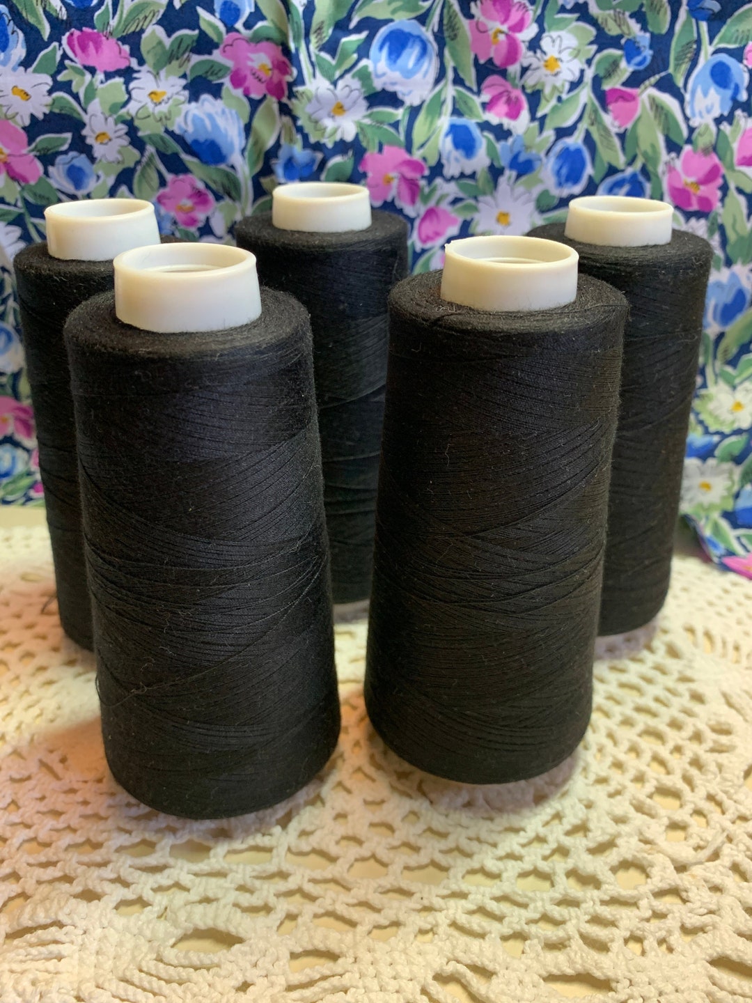 5 Black Maxi-lock Serger Thread Cones 3000 Yard Spools Polyester - Etsy