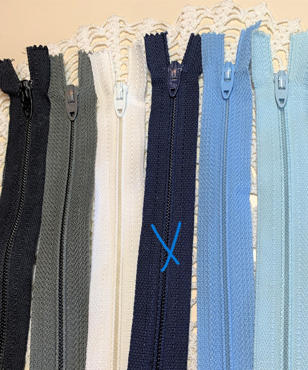 24" Talon Coil Zippers ~ Choice of Med Blue, Dark Gray, Black, Aqua or ...