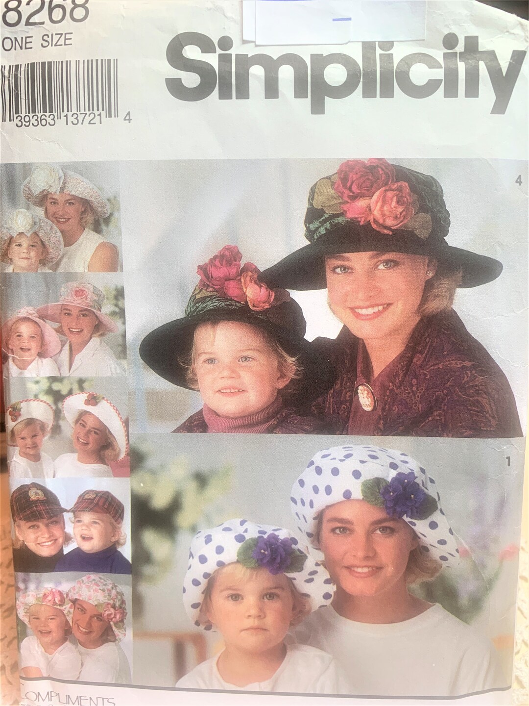 Simplicity Mother & Daughter Hat Pattern 8268 Unused - Etsy