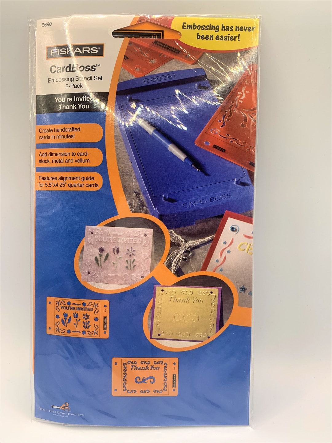 Fiskars Cardboss Embossing Stencil Set 2-pack ~ Fiskars Plastic ...
