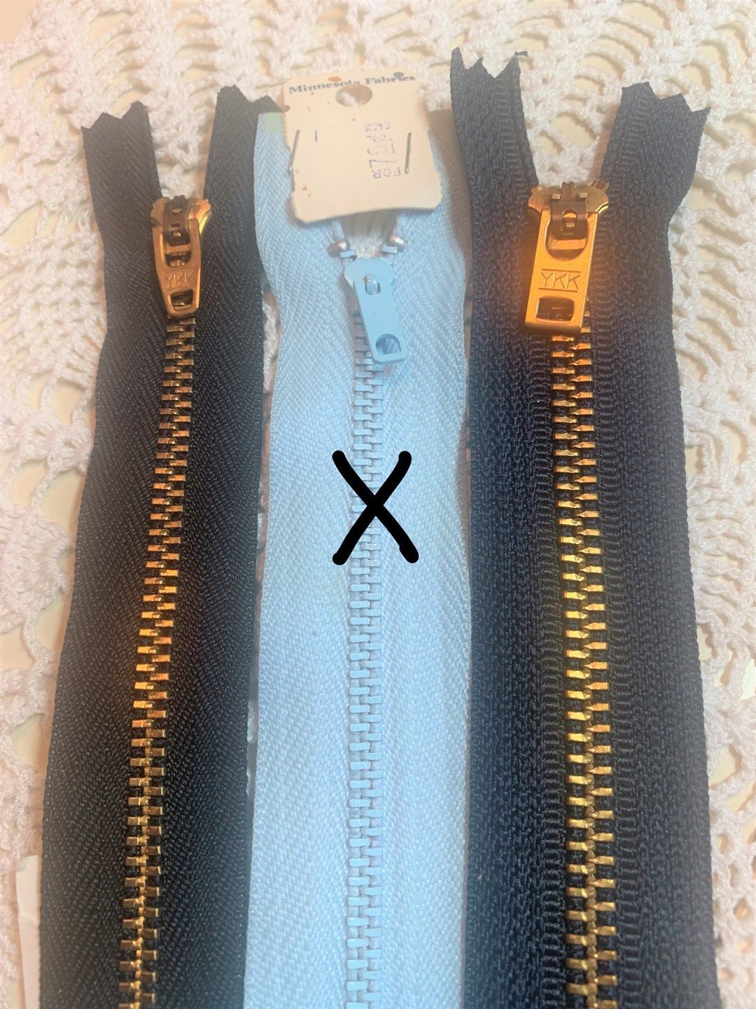 5" Black or Navy Metal Jean Zippers ~ Choice of Black 4.5 Mm or Navy ...