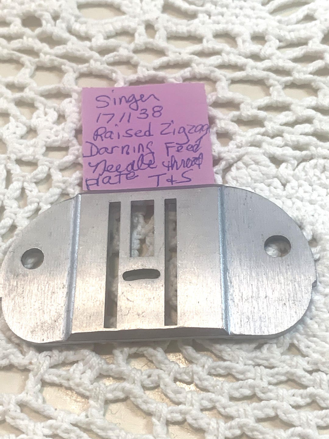 Vintage Singer Touch & Sew Throat Plate #171138: Zigzag for Darning ...