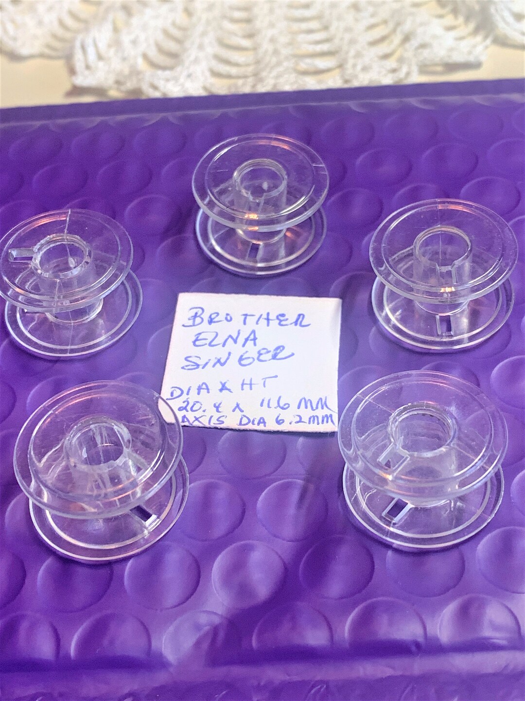 5 Plastic Sewing Machine Bobbins Brother, Elna, Singer ~ 20.4 X 11.6 Mm ...