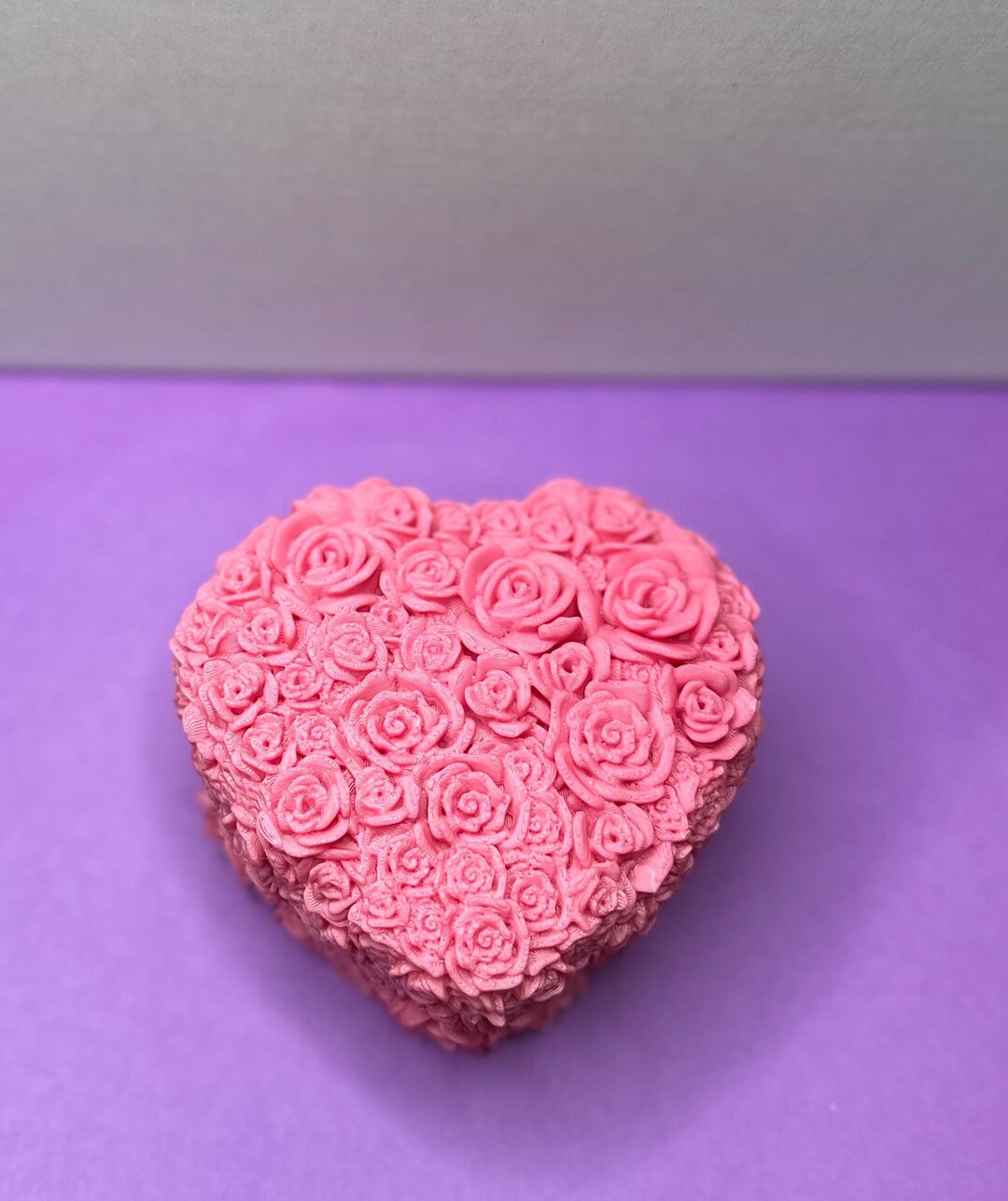 3D Printed Rose Heart Trinket Box, Floral Keepsake Storage - Etsy