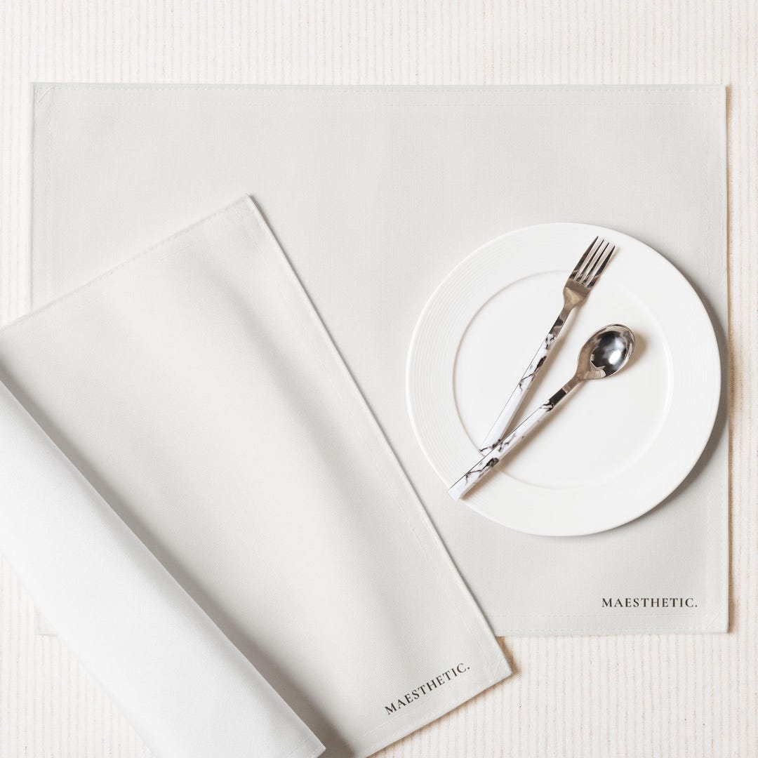 Beige and Cream Fabric Placemat | Modern Placemat | Minimalist Table ...