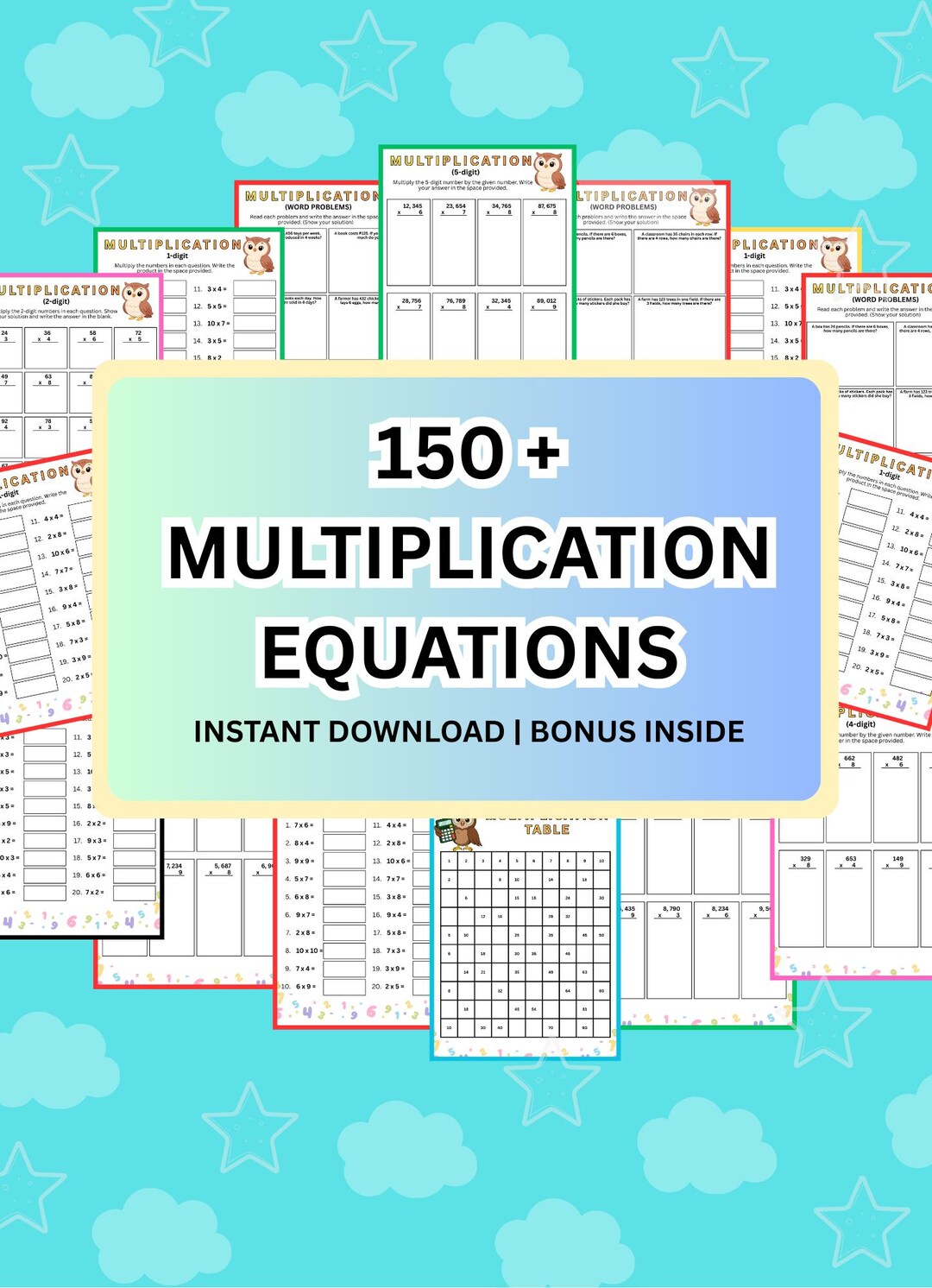 Multiplication Practice Pack - Etsy
