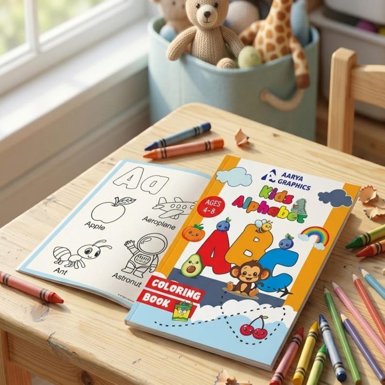 Kids Alphabet Coloring Book | A-Z Letter Pages, Preschool Learning ...