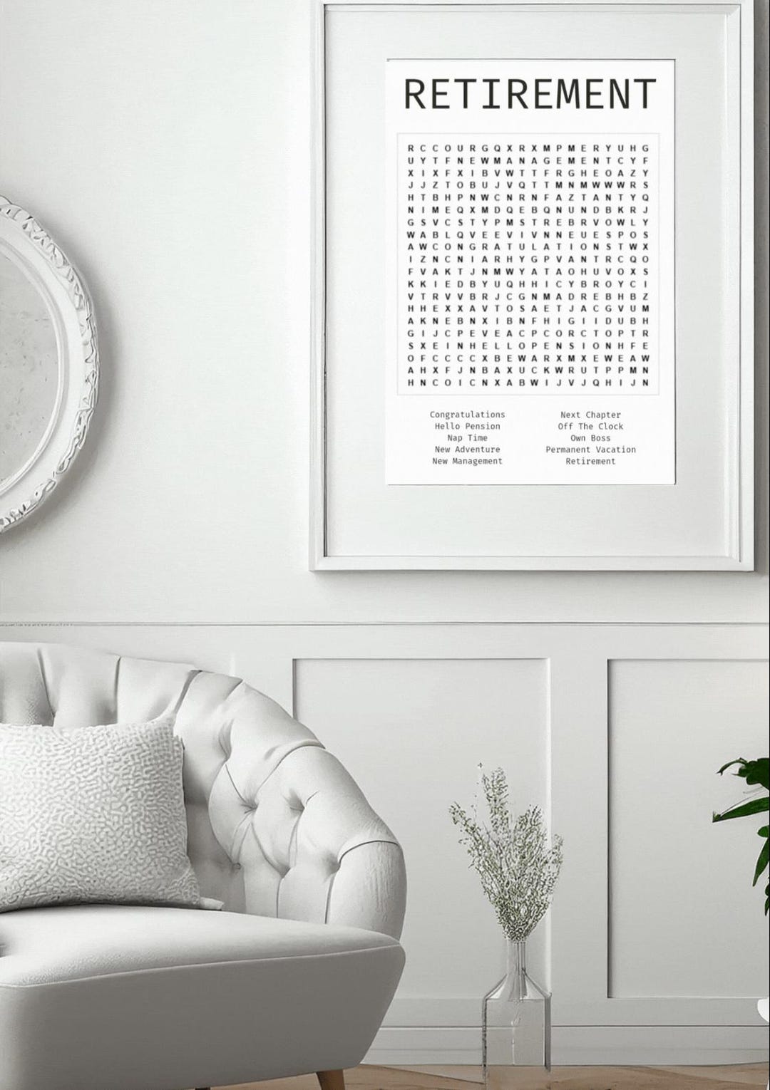 Retirement Word Search Print Printable PDF Wall Art or Puzzle - Etsy