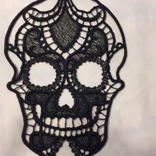 Lace Applique Skull Lace Appliques Cotton Lace Trim Costume - Etsy