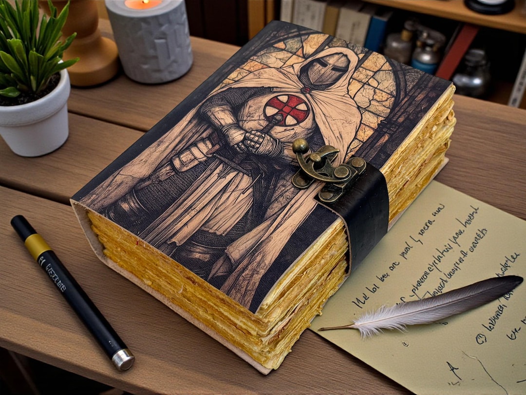 Templar Knight Leather Handmade Journal – Medieval Crusader Notebook ...