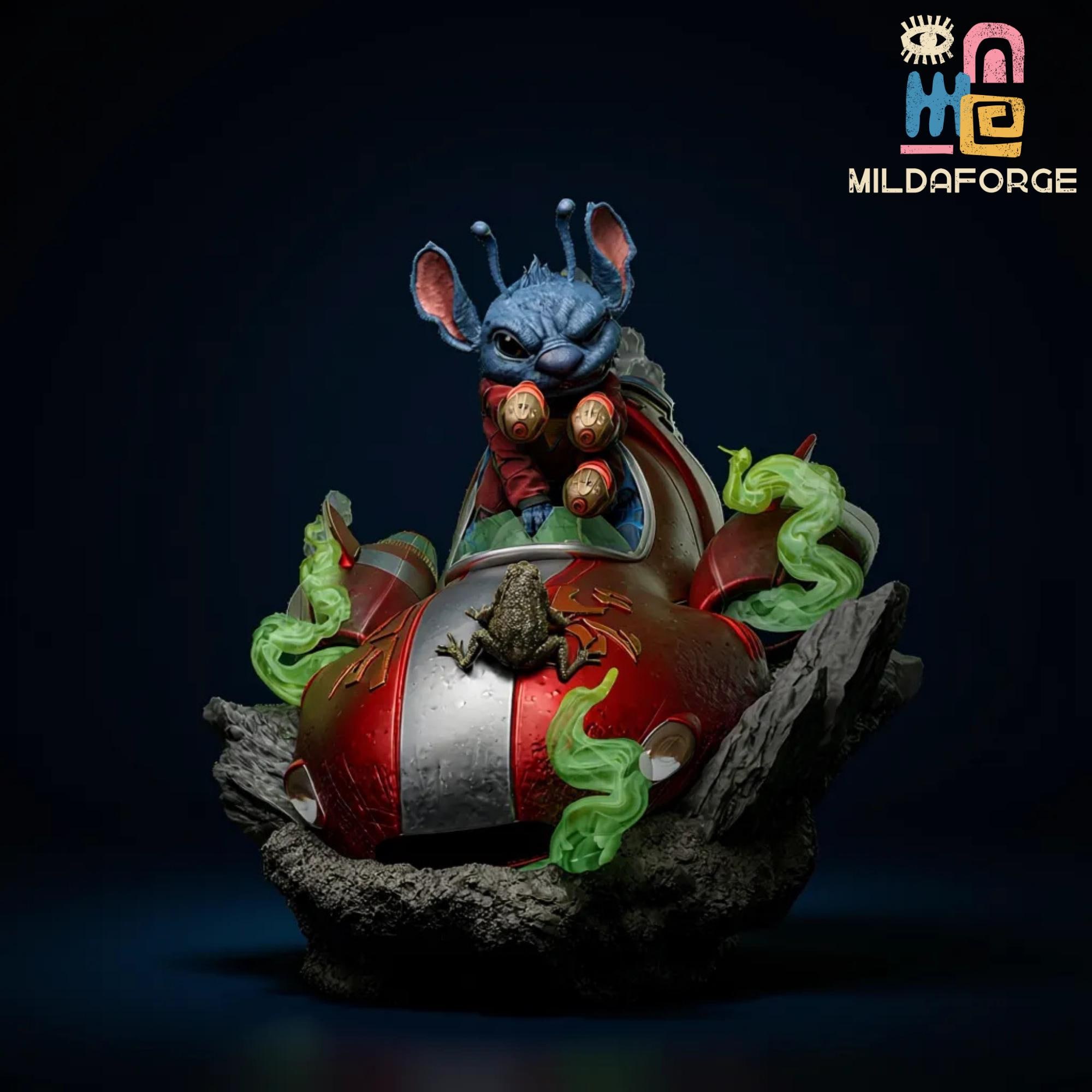 Stitch Galactic Racer STL Statue | 3D Printable Model (1:6 Scale, Non ...