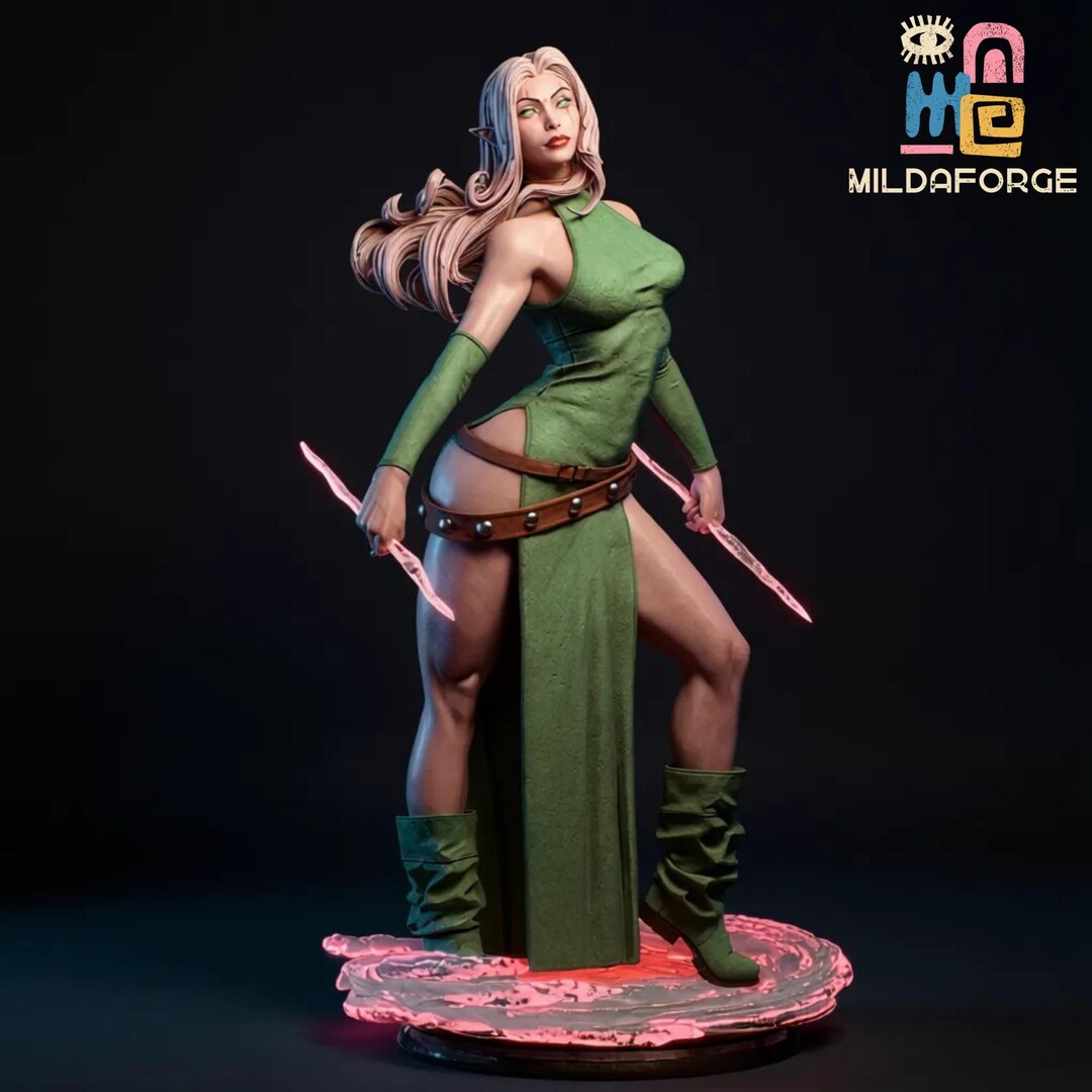 Voidstep Sorceress – Fantasy Teleport Mage STL Figure | Female Elf Warrior | 1:6 Scale - Etsy