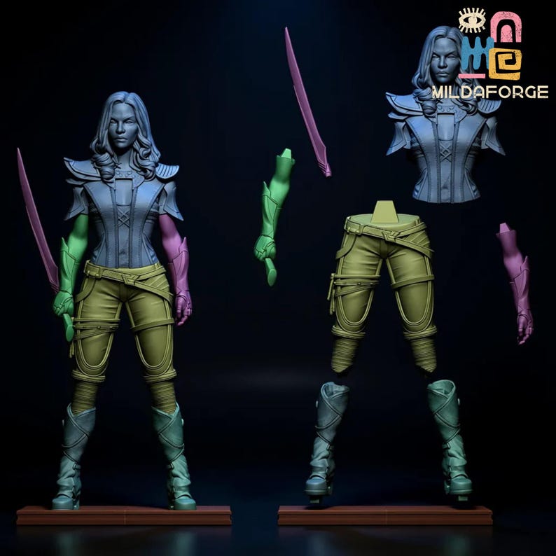 Gamora – Galactic Assassin STL Statue | 3D Printable Model (1:6 Scale ...