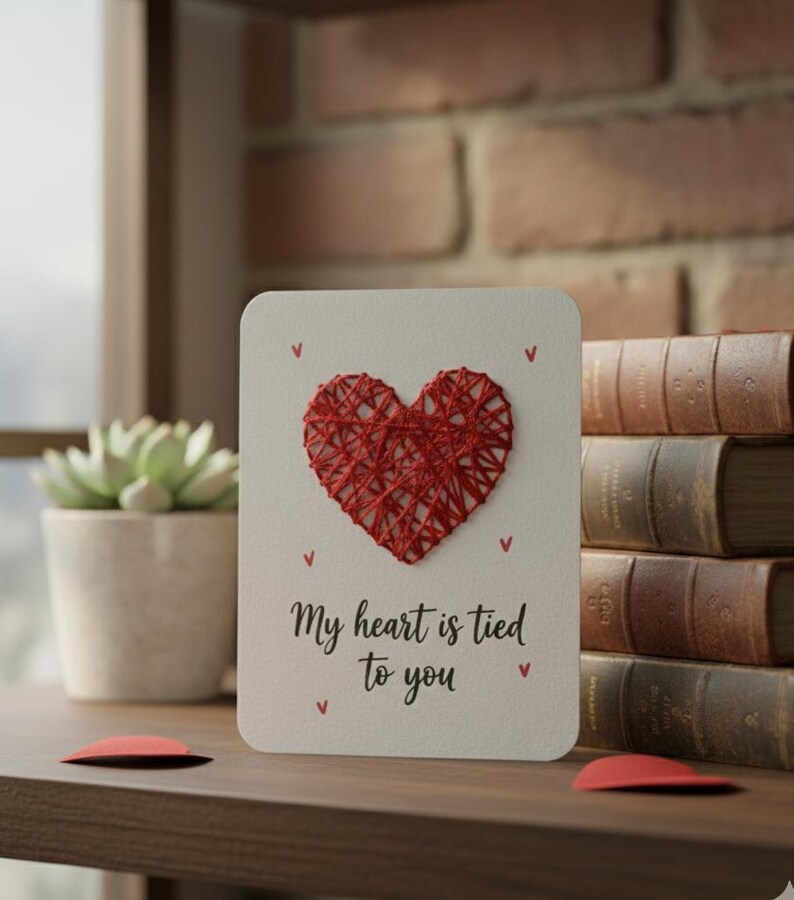 Heart String Art Greeting Card - Etsy