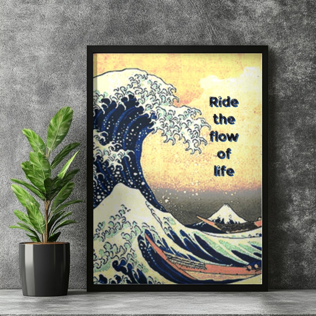 Flow of Life Motivational Poster (english): Japanese Style Home Decor ...