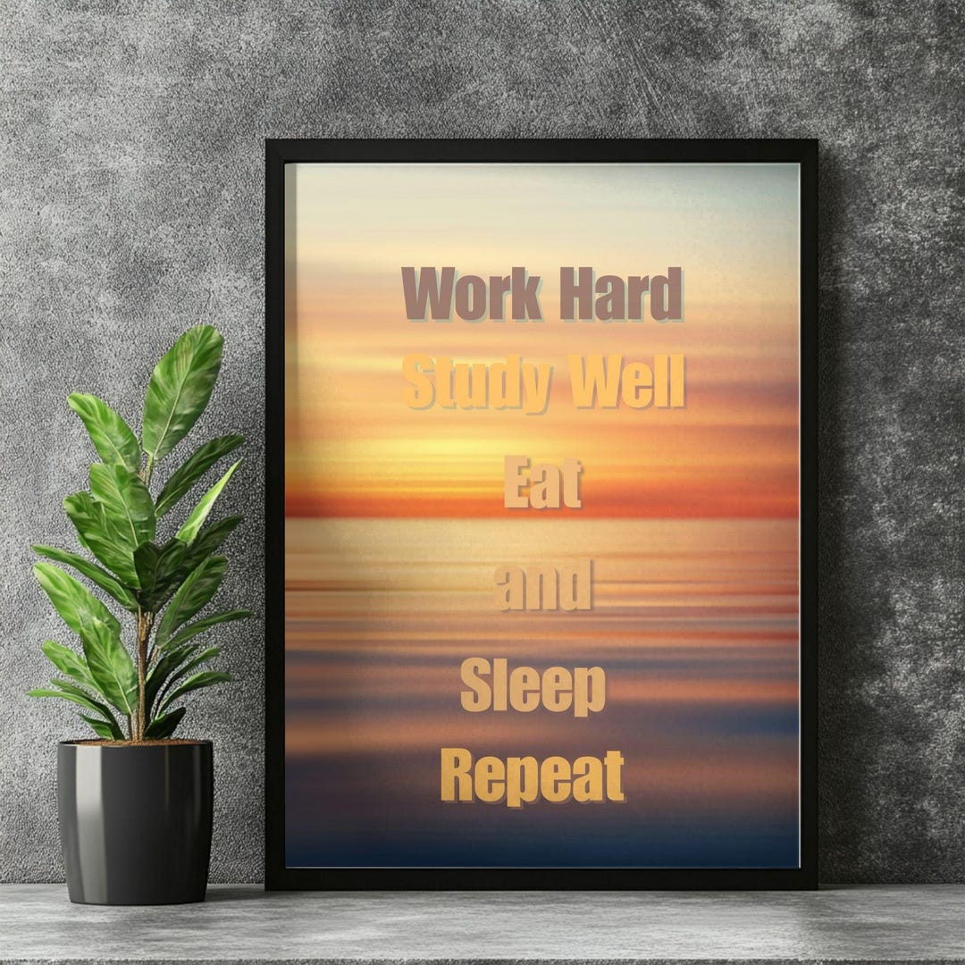 Sunset Motivational Poster Inspirational Home Office Art Digital ...