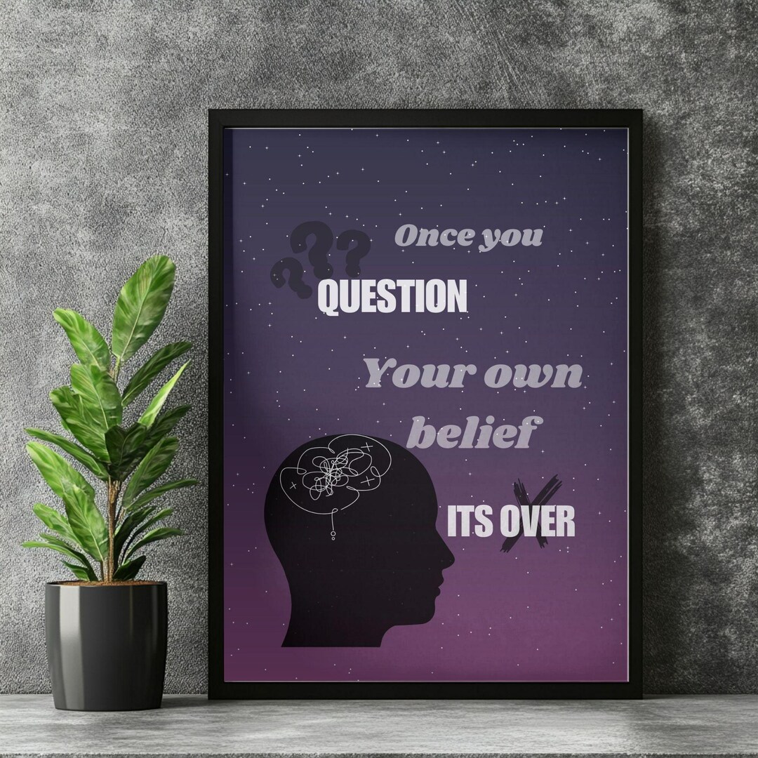 Questions Motivational Print (purple) Thinker Inspirational Home Decor ...