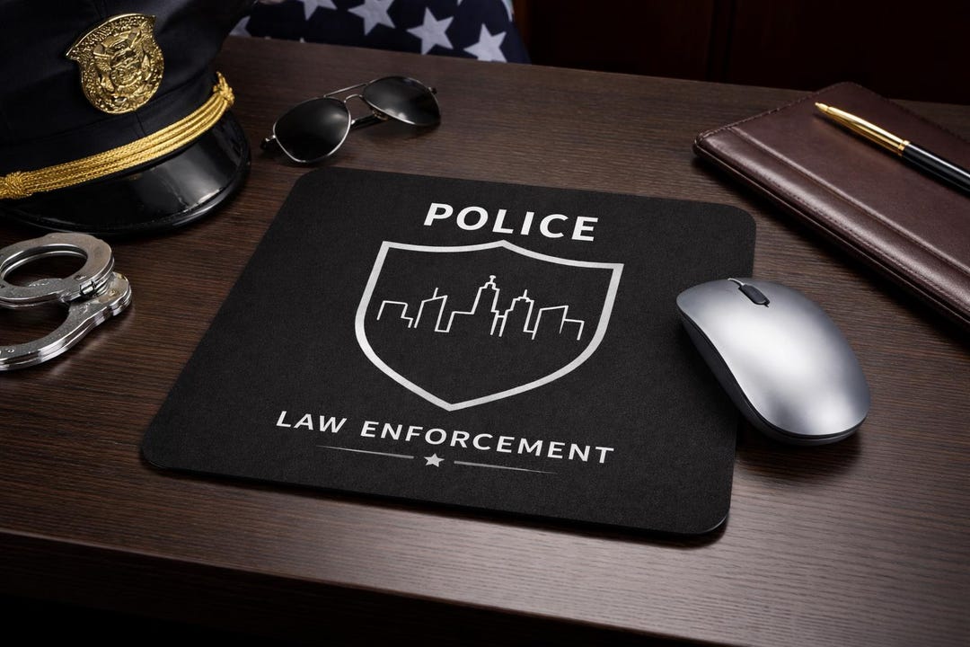 Police Law Enforcement Shield Gaming Mouse Pad | City Skyline - Etsy