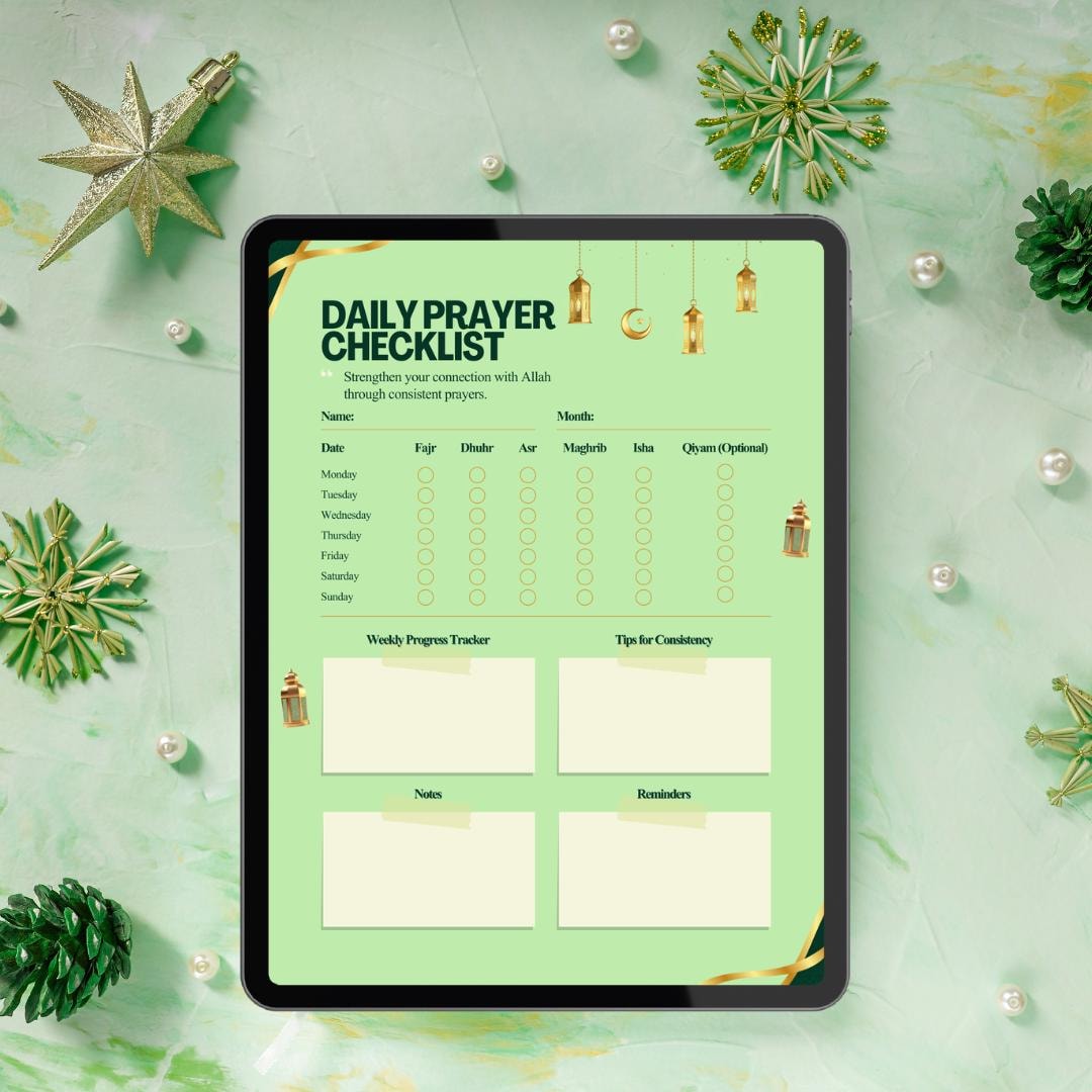 Daily Prayer Checklist Planner | Islamic Salah Checklist | Muslim ...