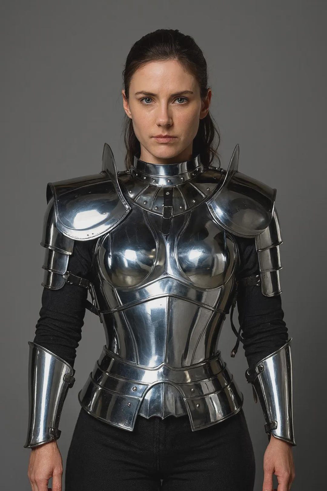 Medieval Lady Half Armor With Pauldrons and Bracers | LARP, Cosplay ...
