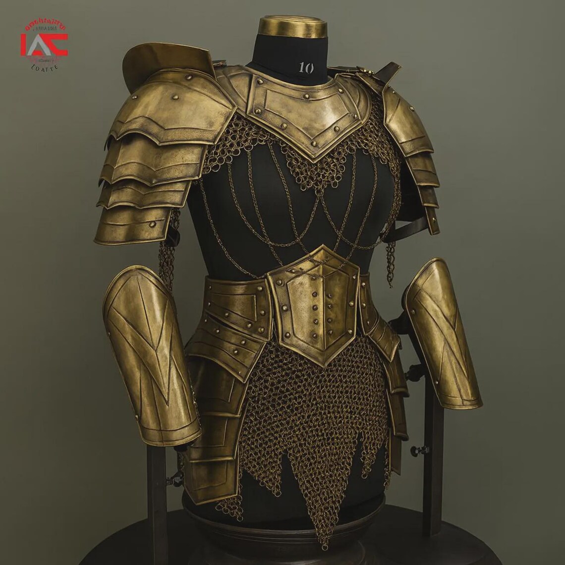 Lady Armor Suit- Brave Lady Chainmail Armor, Pauldrons With Gorget ...