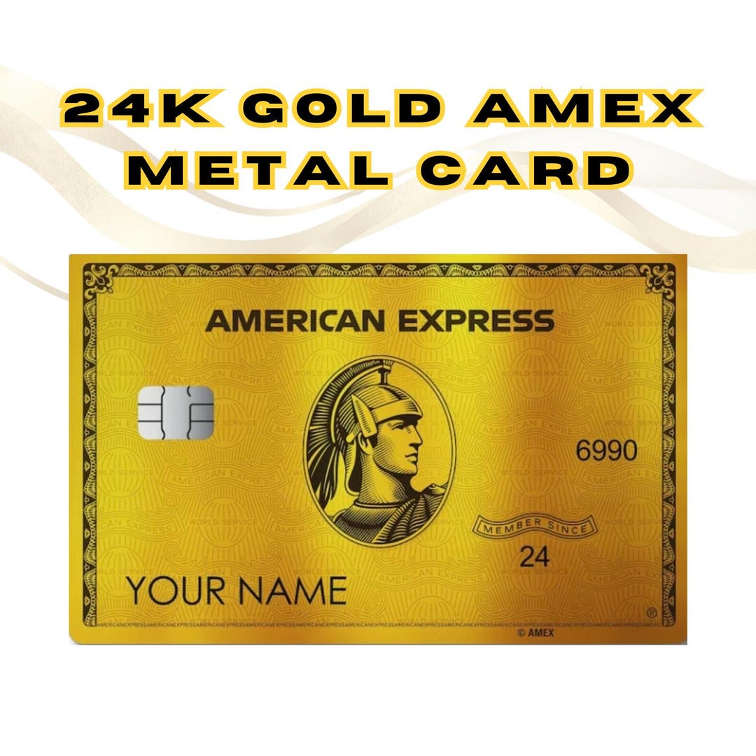 Personalized 24K Gold AMEX Metal Credit Card | Custom Engraved Luxury ...