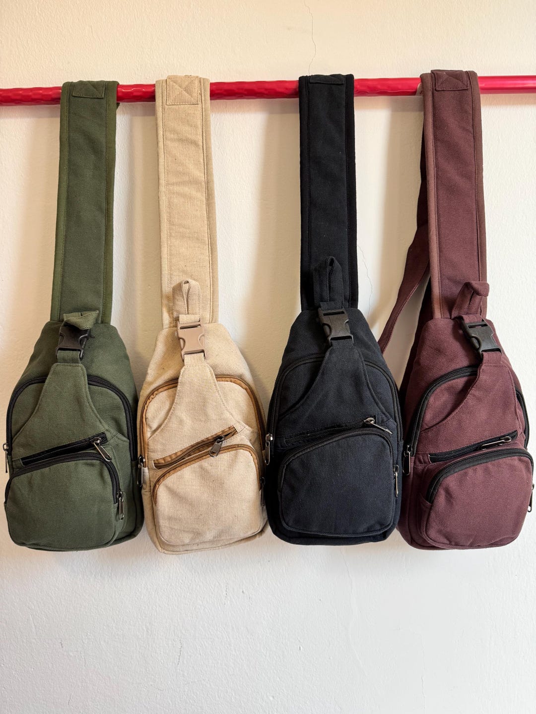 Handmade Cotton Canvas Sling Bag – Nepal Crossbody Travel Carry - Etsy